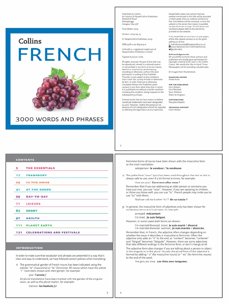 ..Collins French 3000 Words and Phrases | PDF