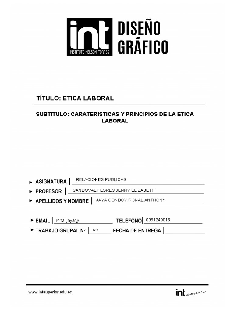 Ética Laboral | PDF | Ética profesional | Sicología
