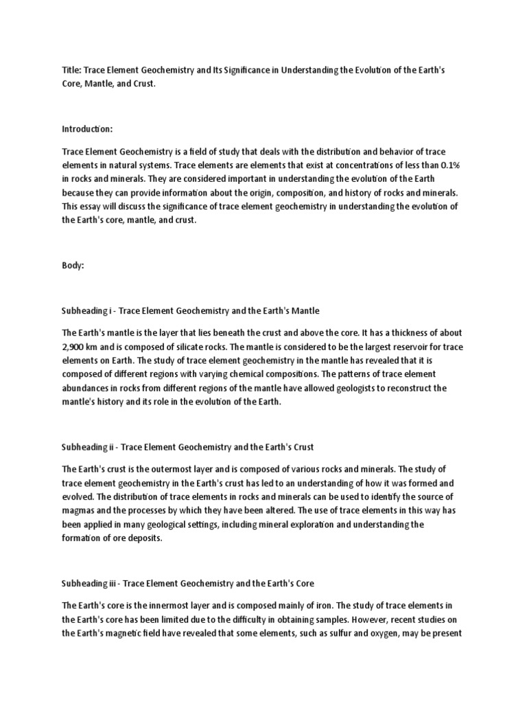 Title Trace El-WPS Office | PDF | Geochemistry | Rock (Geology)