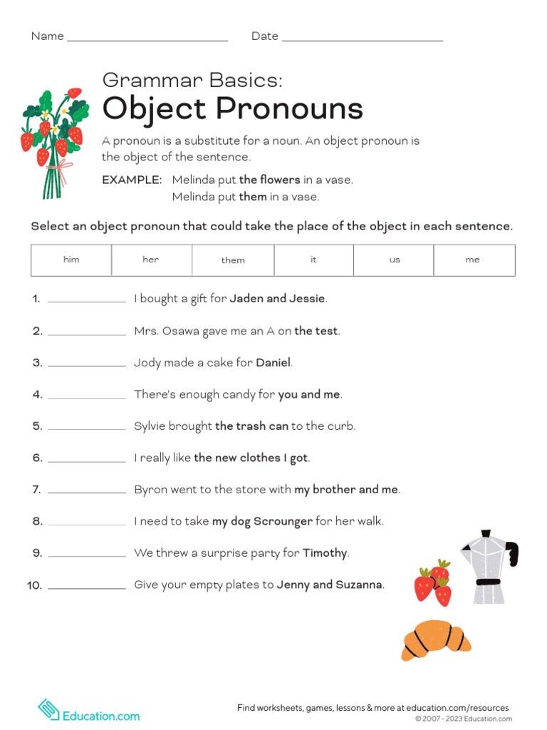 Grammar Basics Object Pronouns | PDF