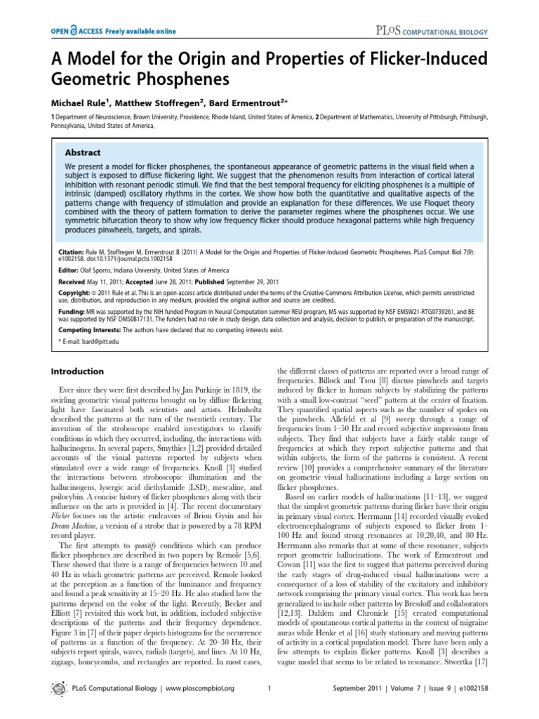 A Model For The Origin and Properties of Flicker-Induced Geometric ...