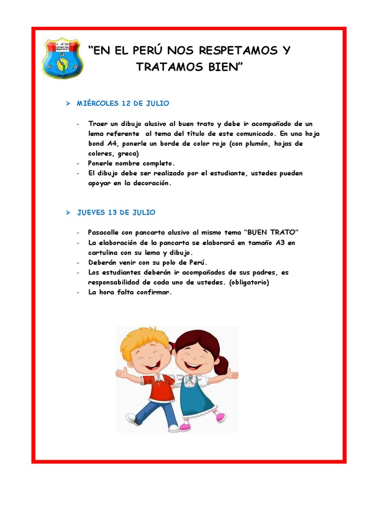 En El Perú Nos Respetamos Y Tratamos Bien Pdf