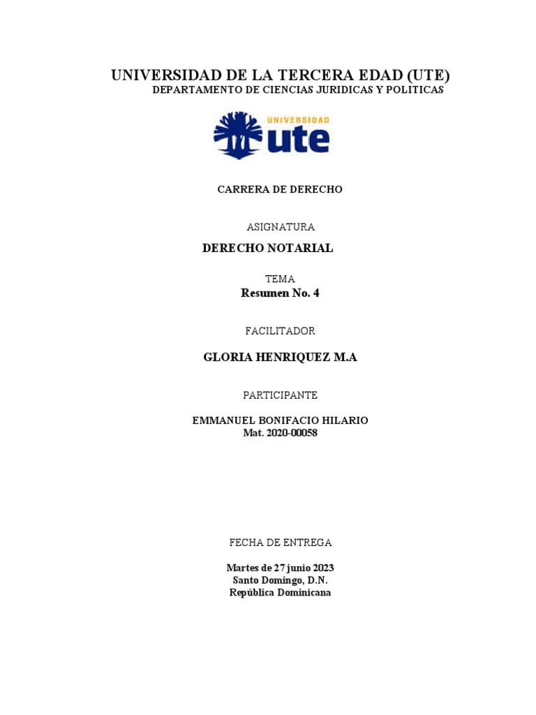 RESUMEN NO. 4 y ANALISIS DE LA LEY 140-15 | PDF | Responsabilidad legal ...