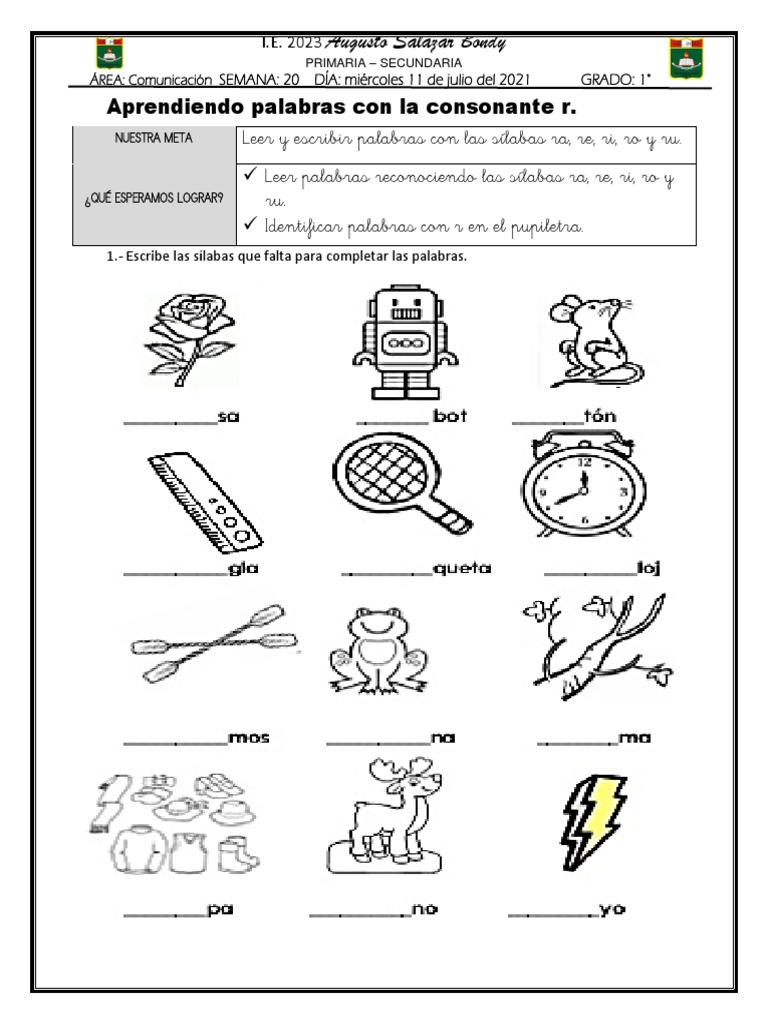 Fichas 11 - 07 Letra R Fuerte | PDF
