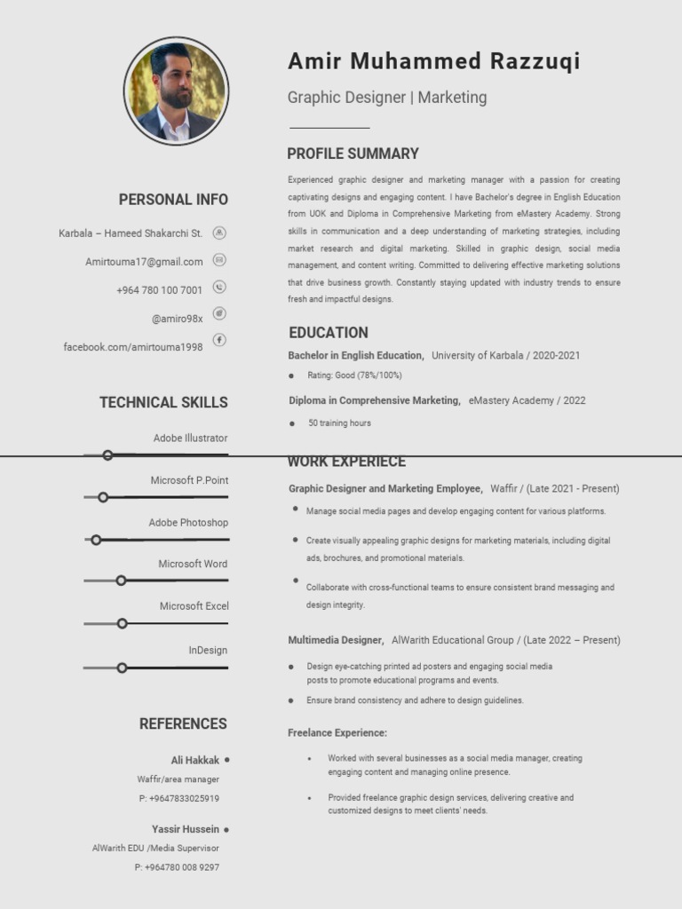 Amir CV | PDF | Graphic Design | Social Media