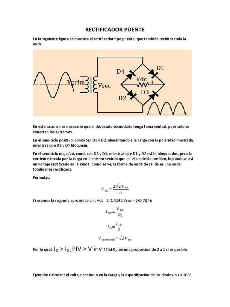 Rectificador Puente | PDF | Rectificador | Electricidad