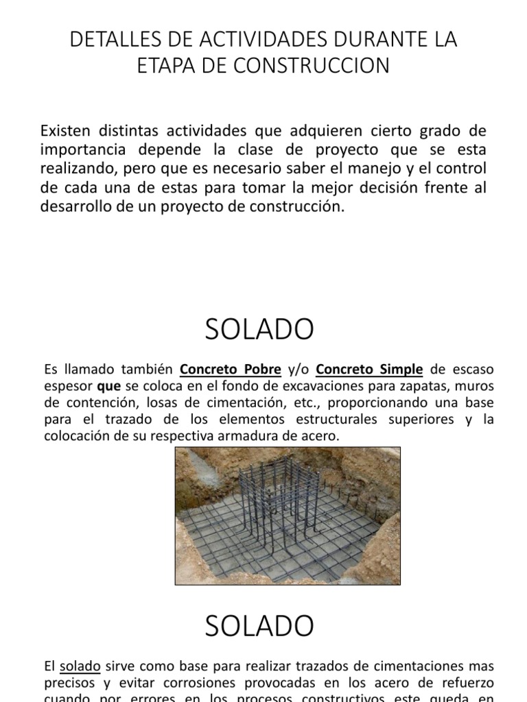 Definición y Uso del Solado en Construcción | PDF | Fundación ...