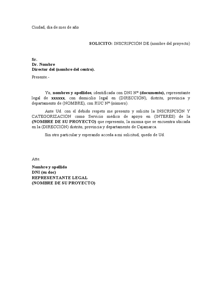 Modelo de Solicitud | PDF