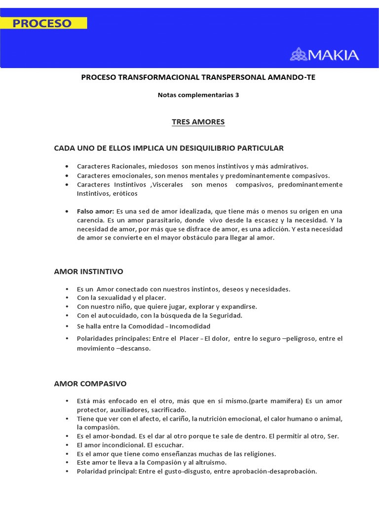 AMÁNDOTE - Notas Complementarias 3V17 | PDF | Amor | Conceptos psicologicos