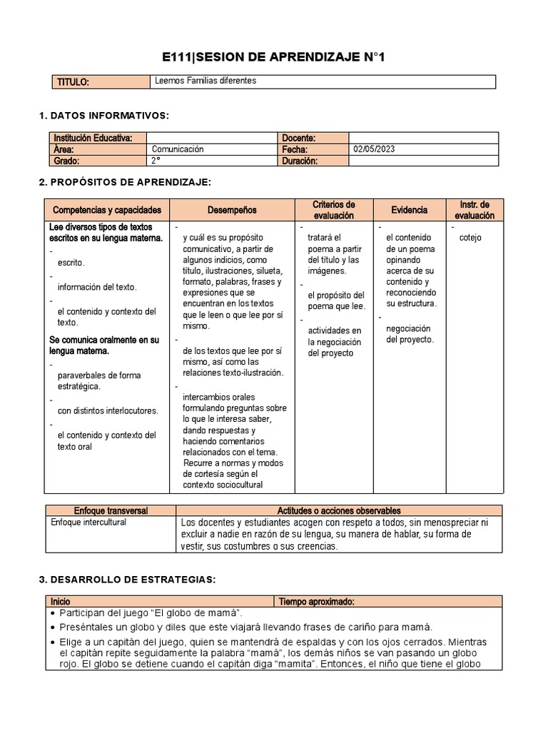 2° - GRADOa Quien Me Parezco - SESIONES - DEL - 02 - AL - 05 - DE ...