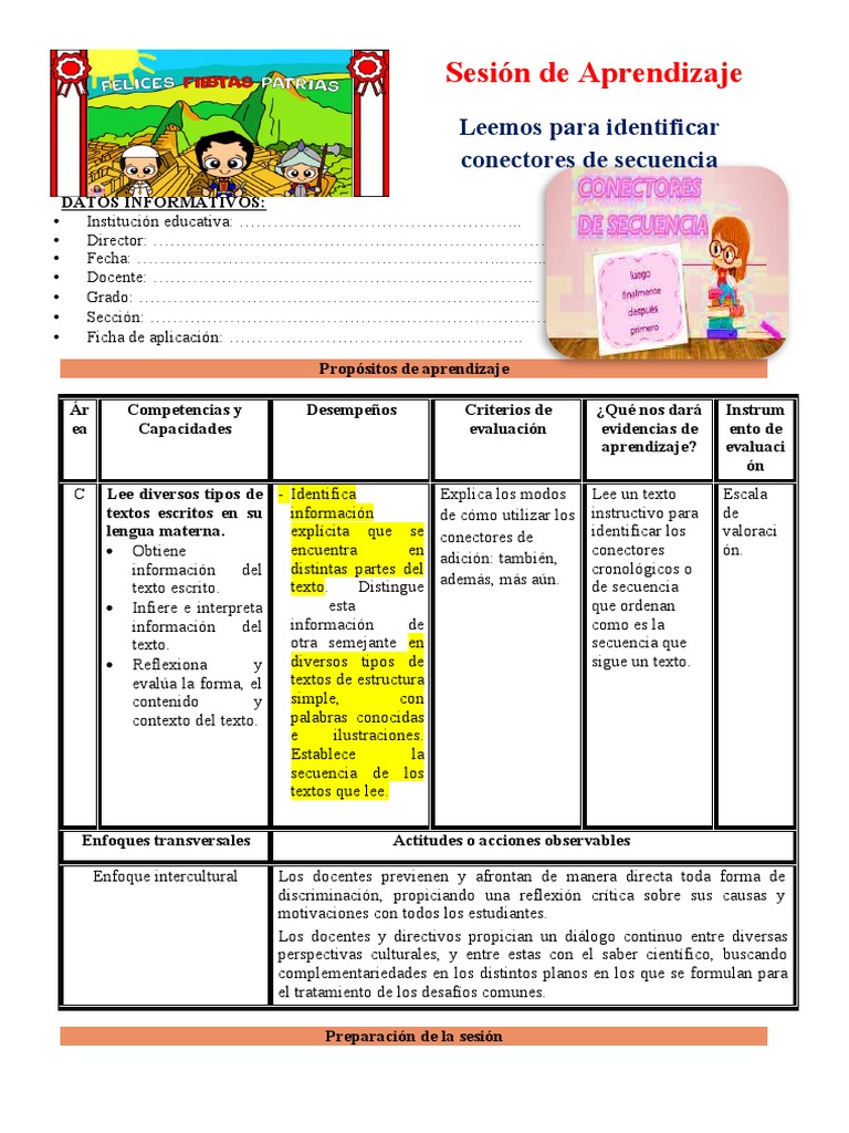3° Sesión Día 5 Com Leemos para Identificar Conectores de Secuencia - Refuerzo Escolar Unidad 5 ...