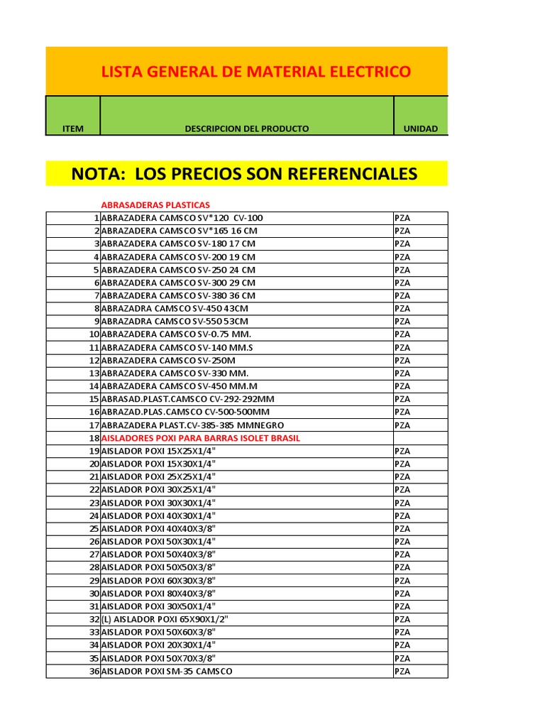 Material Electrico . Para Electricistas | PDF | Equipo | Equipo eléctrico