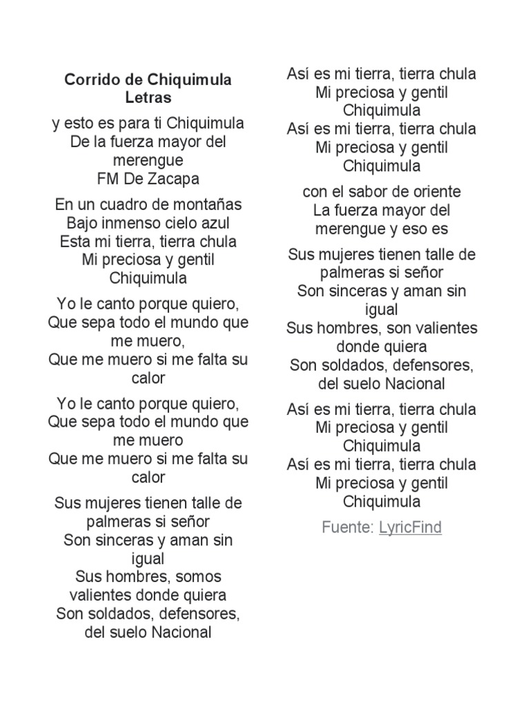 Corrido de Chiquimula | PDF
