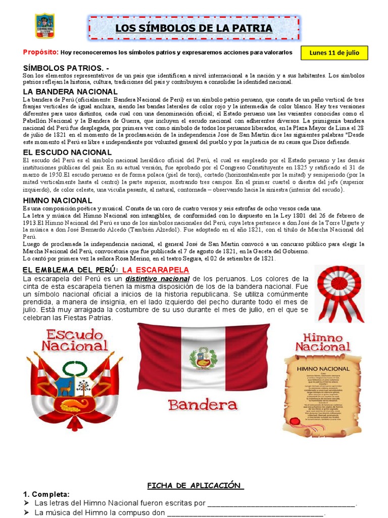 Símbolos Patrios del Perú: Historia y Significado | PDF | Los símbolos ...