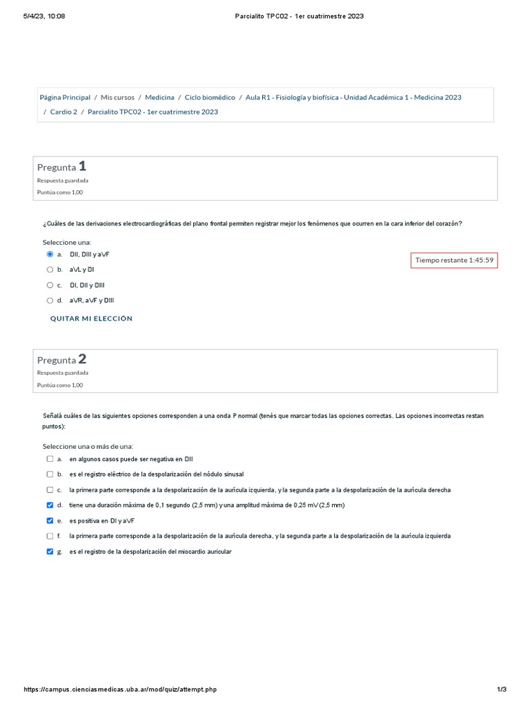 parcialito tp2 cardio | PDF | Electrocardiografia | Imagenes medicas