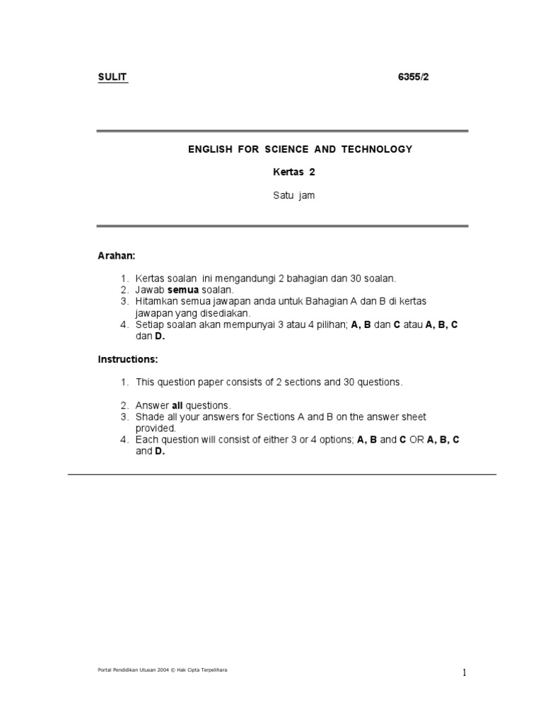 English For Science and Technology - Paper 2 | PDF | Cell Nucleus ...