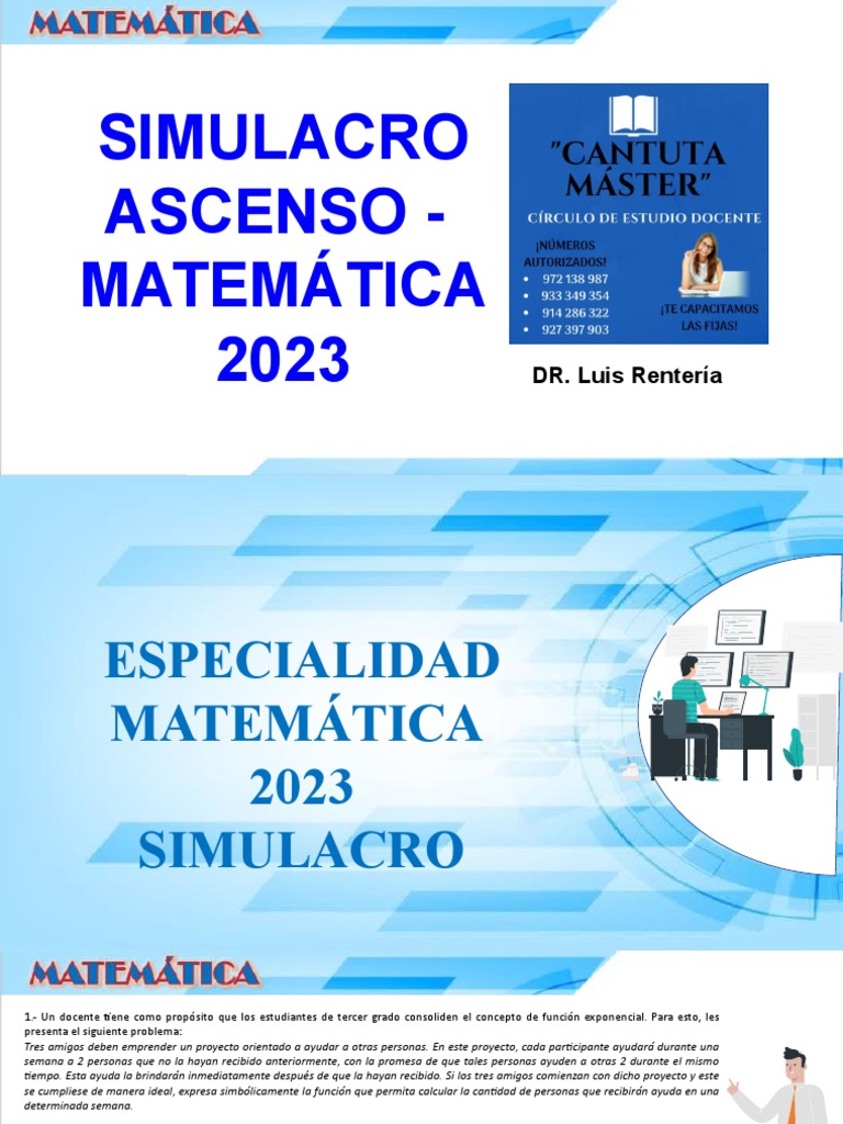 Último Simulacro - Matemática | PDF | Números | Ecuaciones