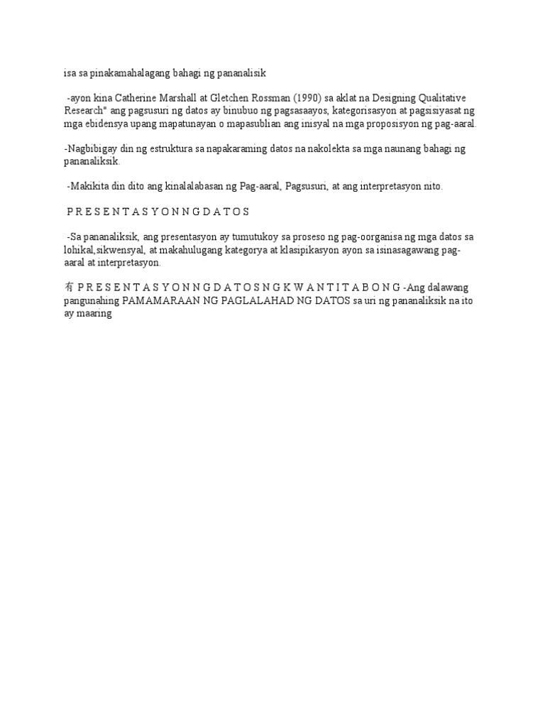 Isa Sa Pinakamahalagang Bahagi NG Pananalisik | PDF