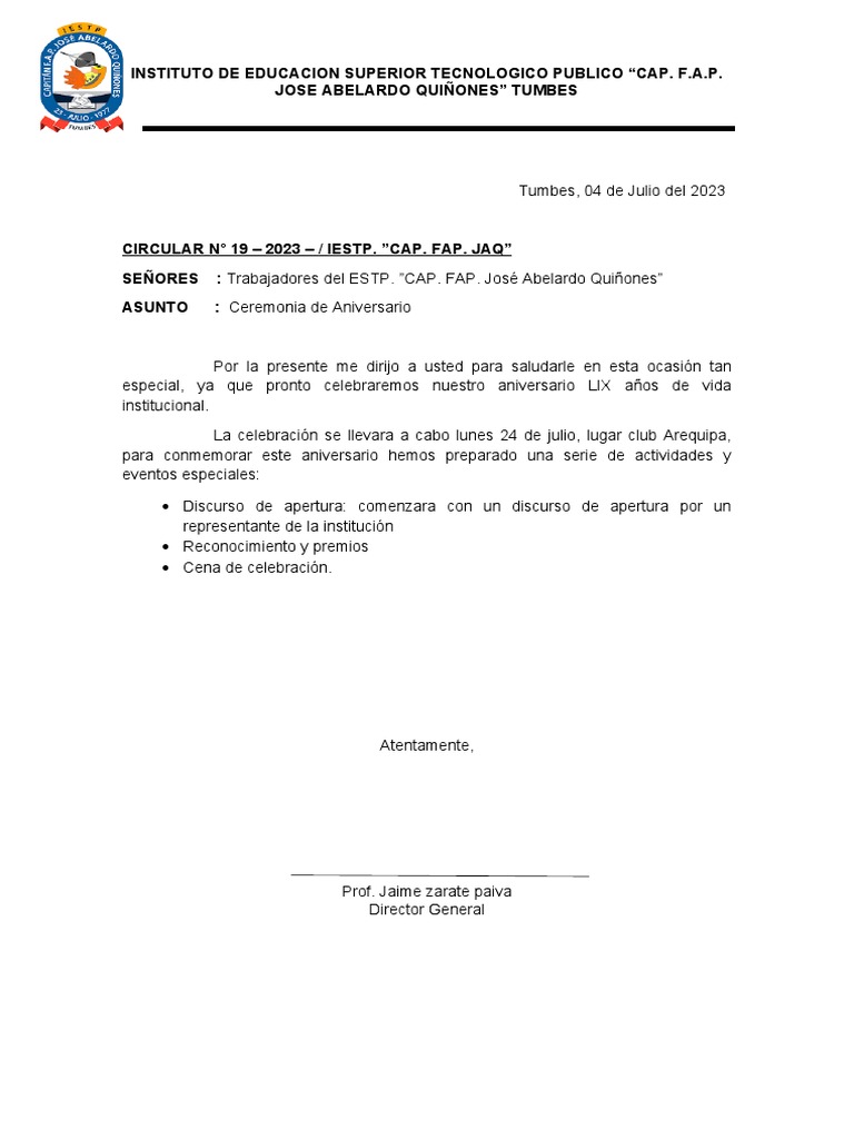 CIRCULAR | PDF | Estudios de idiomas extranjeros