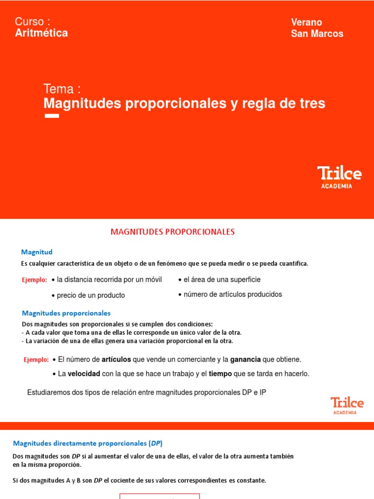A - Verano SM - Magnitudes Proporcionales y Regla de Tres | PDF | Matemática Elemental ...