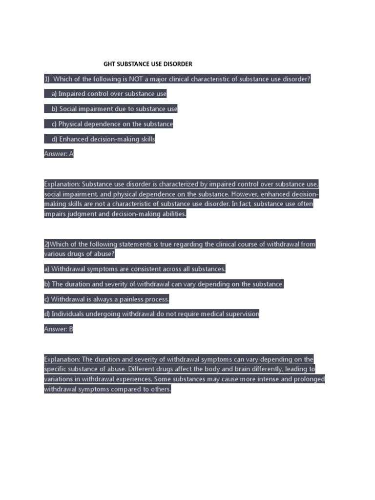 Ght Substance Use Disorder (1) | PDF