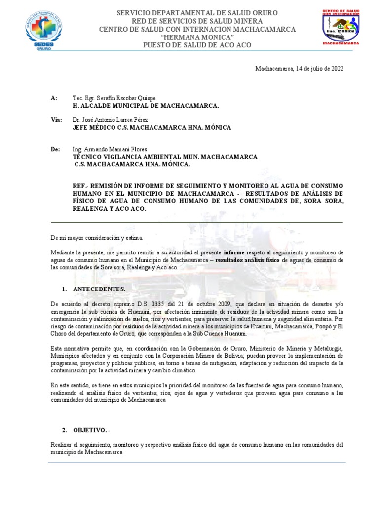 Info Monitoreo H20 | PDF | Agua | Naturaleza