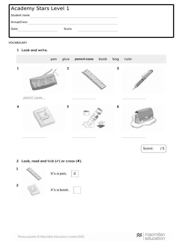 Academy Stars Level 1 Test Results | PDF | Linguistics | Language ...