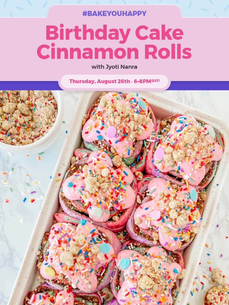 Bday Cinnamon Rolls | PDF | Cakes | Icing (Food)