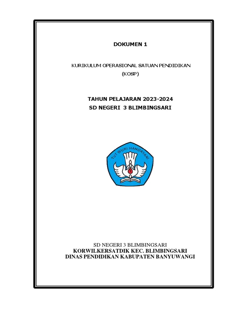 Kosp - SDN 3 Blimbingsari 2023-2024 Revisi | PDF | Ilmu Sosial | Kesehatan Holistik