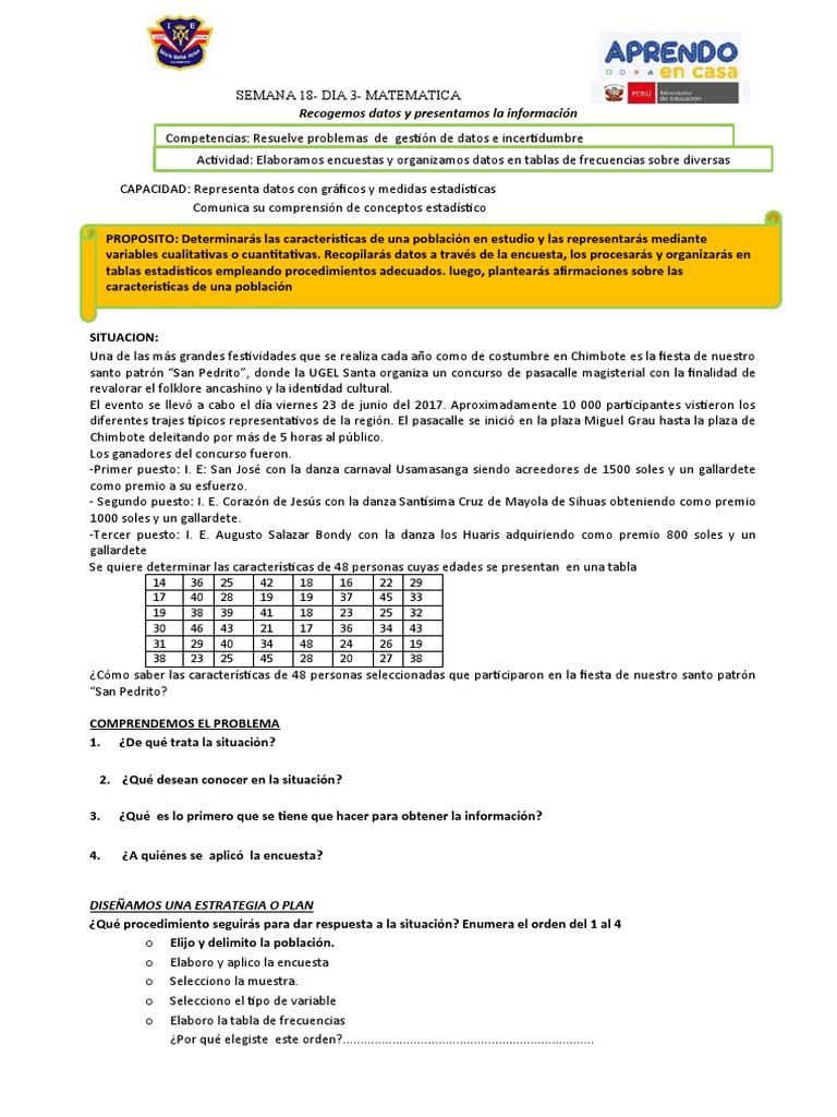 Guia de Trabajo Matematica. Semana 18 Dia 3. | PDF | Metodología de ... Guia de Trabajo Matematica. Semana 18 Dia 3. | PDF | Metodología de ...