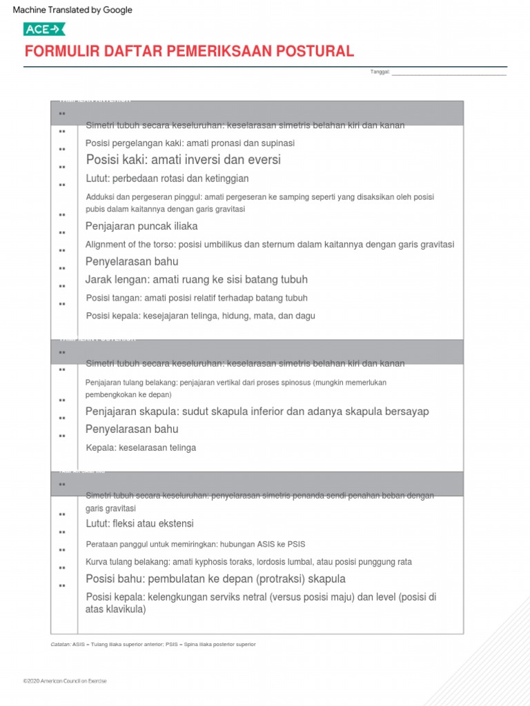 Postural Assessment | PDF