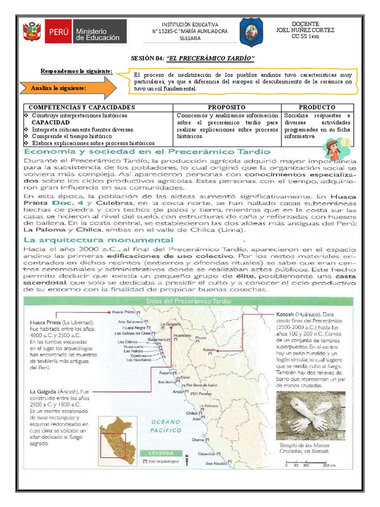 Ficha 02 El Precerámico Tardío | PDF | Cognición
