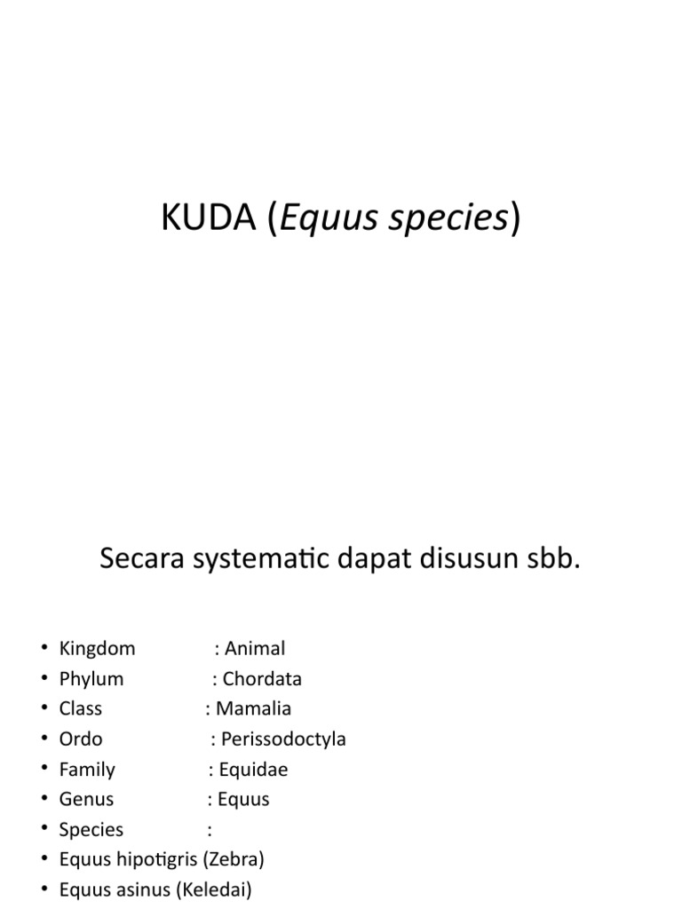 KUDA (Equus Species) | PDF