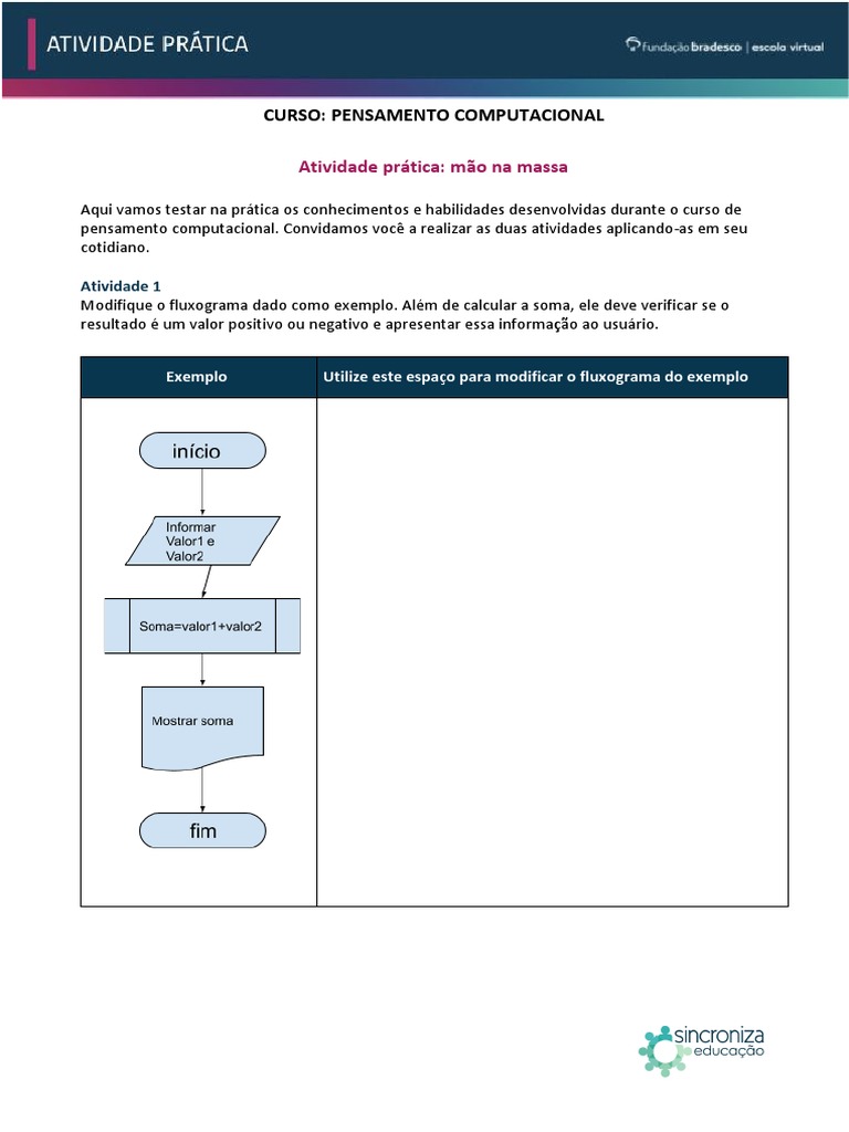 Atividade Prática (Pensamento Computacional) | PDF