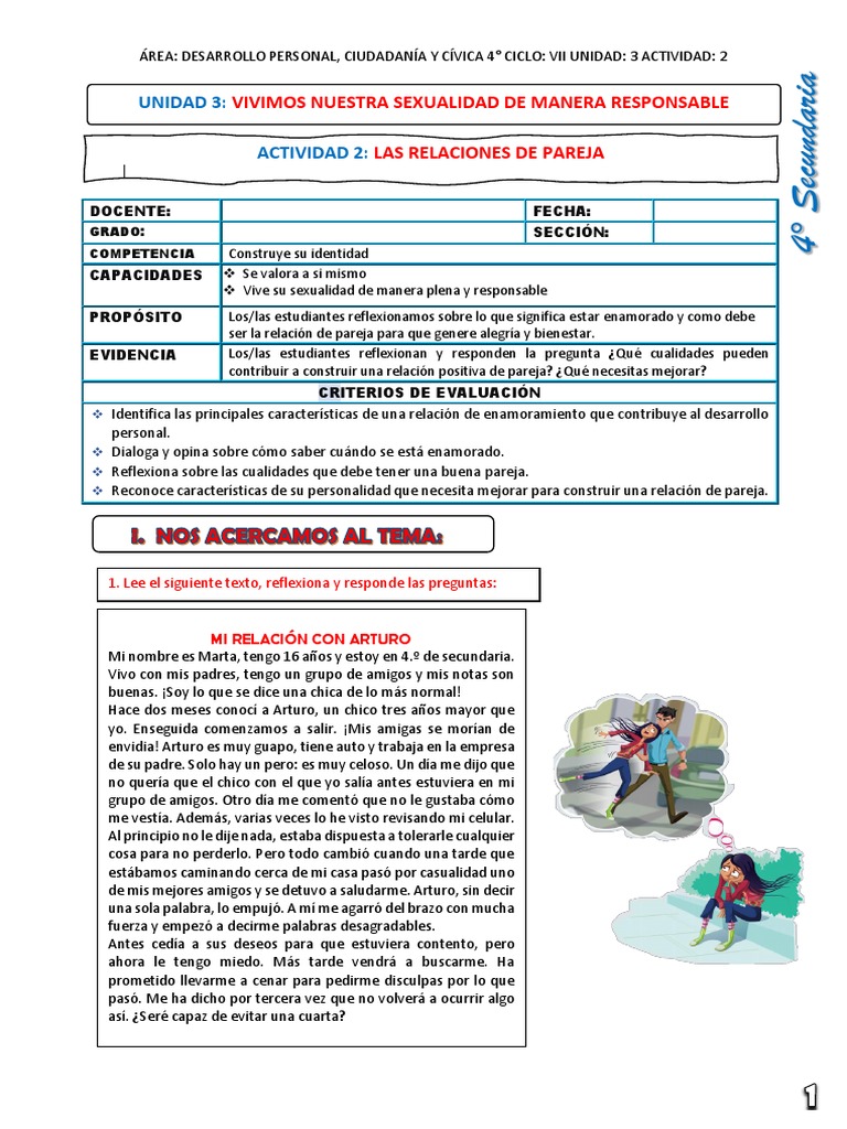 4° DPCC - Actv.02-Unid.3 2023 | PDF | Violencia doméstica | Violencia