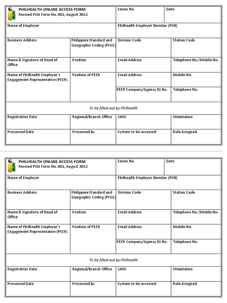 Philhealth Online Access Form | PDF