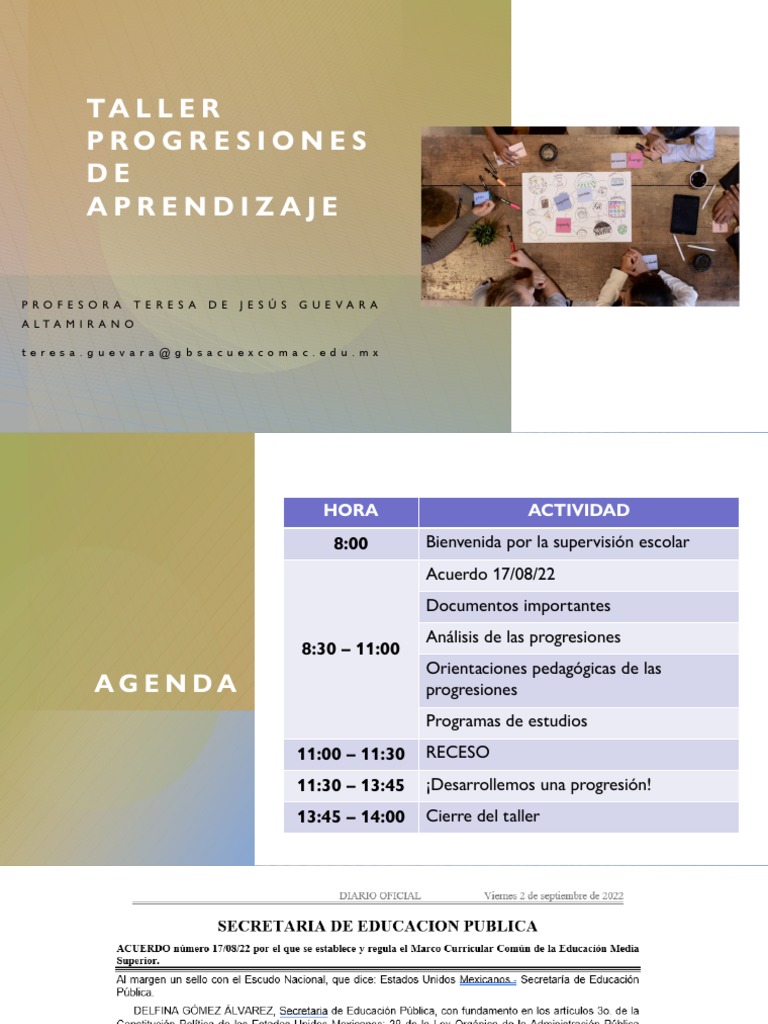 Taller Progresiones de Aprendizaje | PDF | Aprendizaje | Modificación de comportamiento