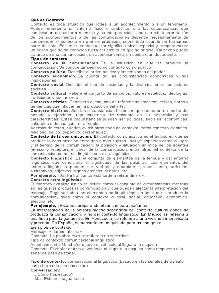 Qué Es Contexto 2023 | PDF | Comunicación | Sociedad