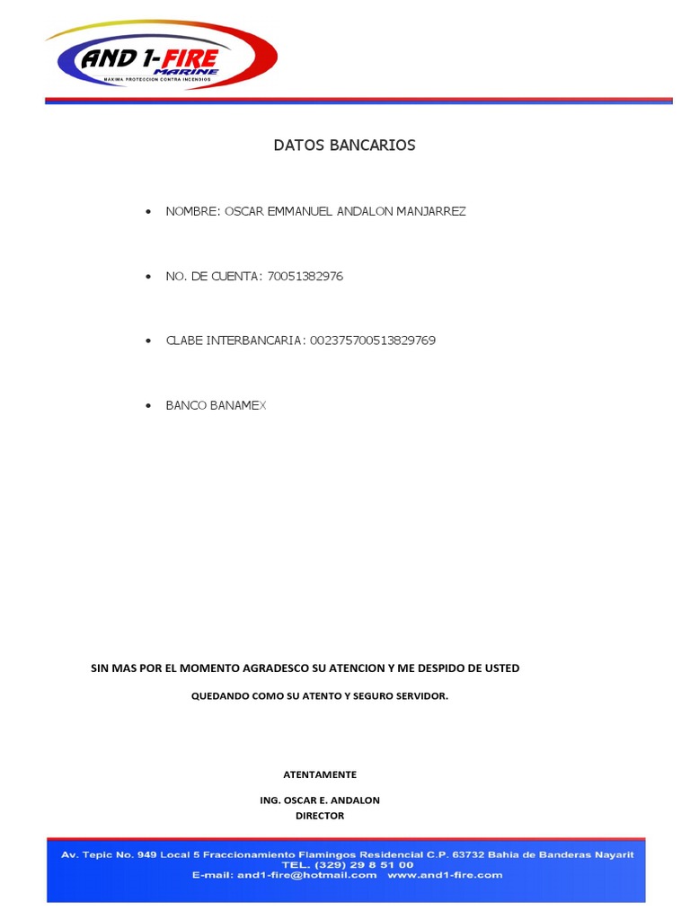Datos Bancarios | PDF