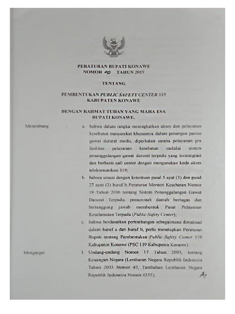 SK PSC 119 TAHUN 2019 (1) | PDF