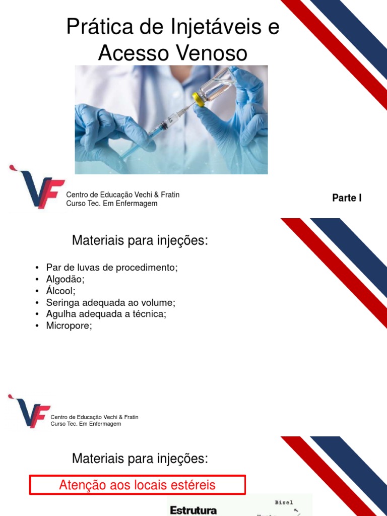Aula 1 Injetáveis e Acesso Venoso | Download grátis PDF ...
