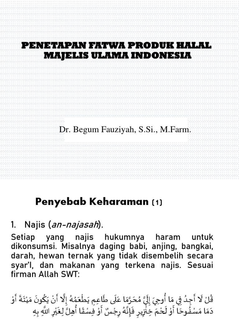 Fatwa Produk Halal MUI | PDF