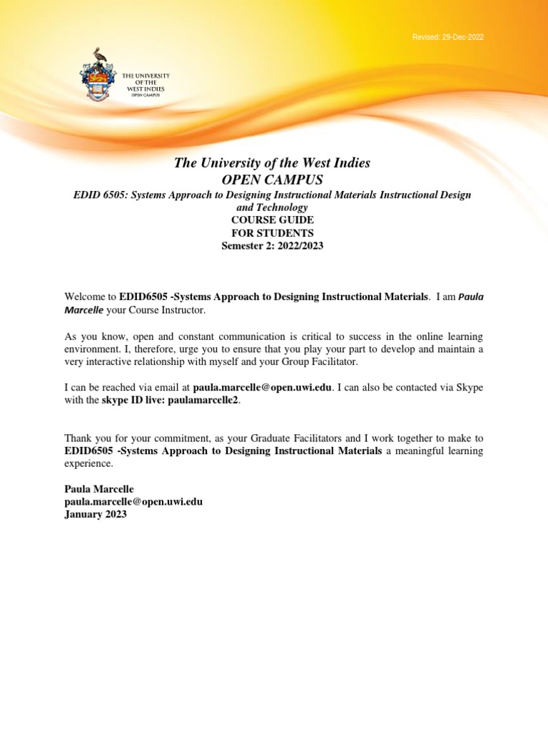 Course Guide For Students V2 | PDF | Instructional Design | Competence ...