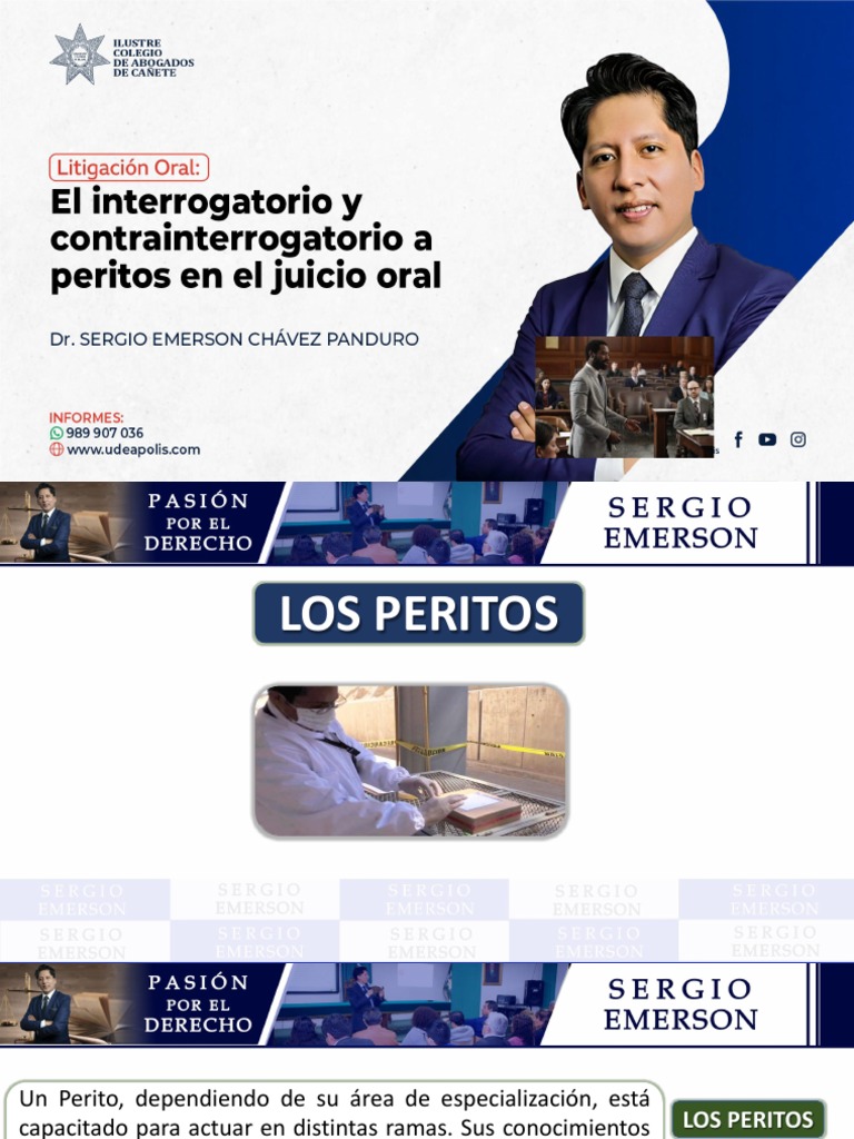 El Interrogatorio y Contrainterrogatorio A Peritos en Juicio Oral | PDF ...