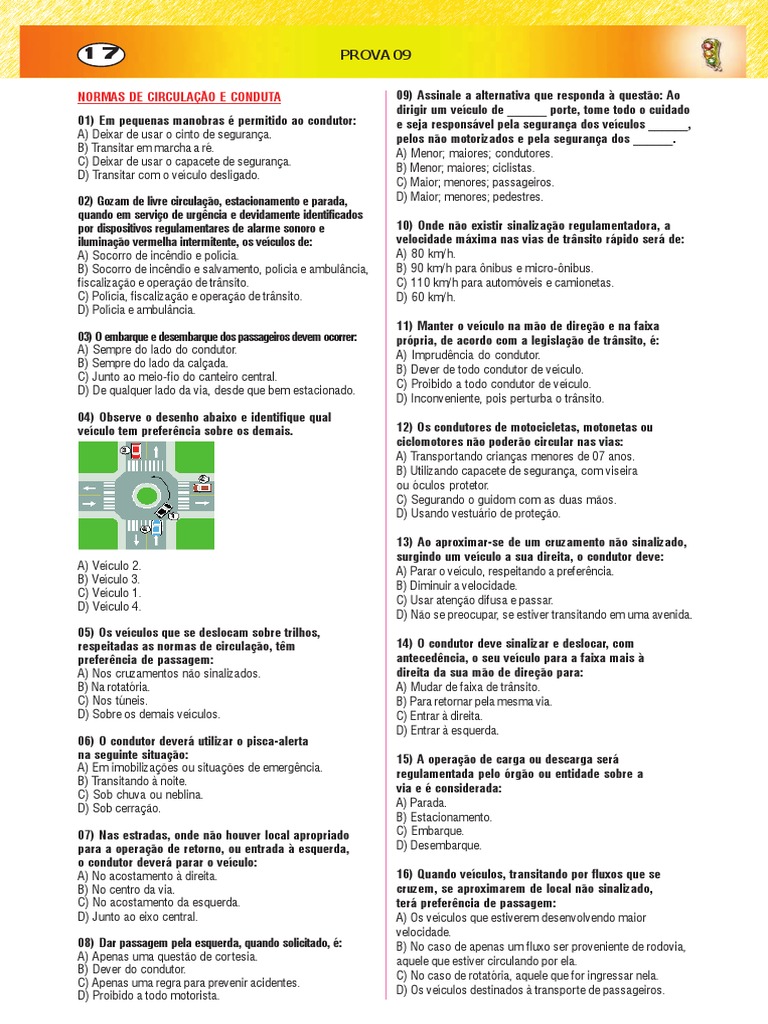 Provas Simuladas 37 9 | PDF | Tráfego | Infraestrutura de transporte
