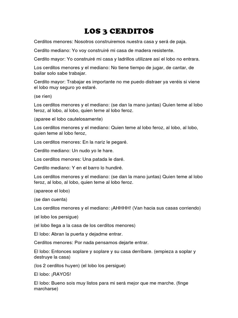 Los 3 Cerditos | PDF