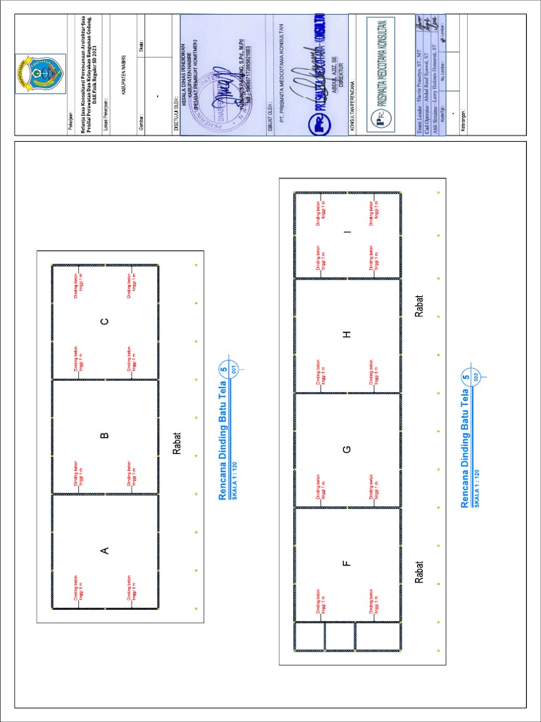 Rencana Dinding Batu Tela A | PDF