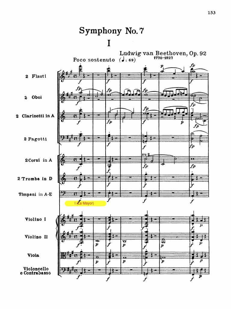 Beethoven - Symphony - No.7 - Mvt. I Analisis Partitura | PDF