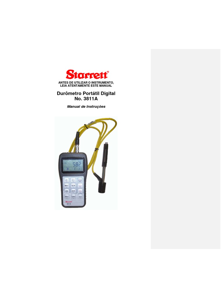 Durômetro Portátil Digital No. 3811A: Manual de Instruções | PDF ...