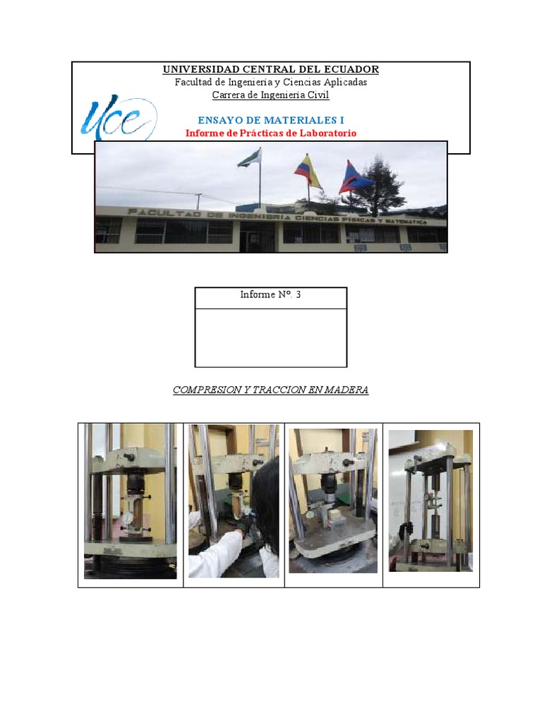 Grupo - 3.1 - Practica - 3 - (Compresion y Traccion en Maderas) | PDF | Madera | Ciencia de los ...